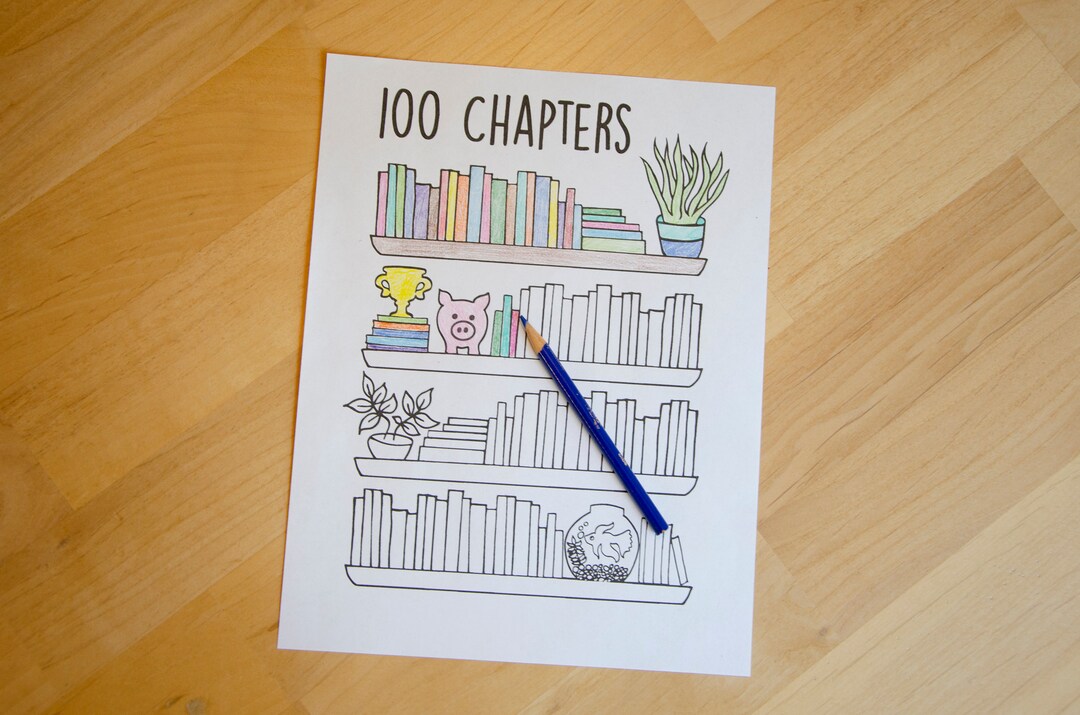 Printable Kids 100 Chapters Summer Reading Challenge Coloring Sheet Log ...