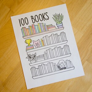 Printable Kids 100 Books Summer Reading Challenge Coloring Sheet Log - Etsy