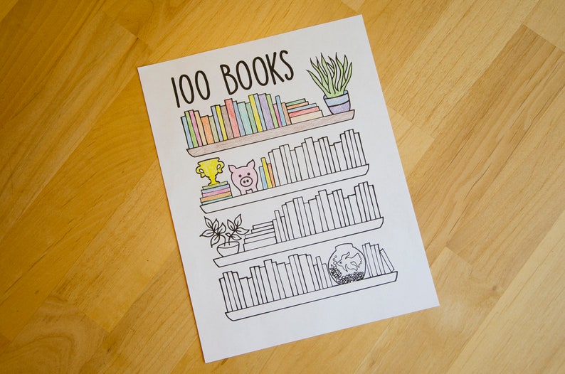Printable Kids 100 Books Summer Reading Challenge Coloring Sheet Log - Etsy