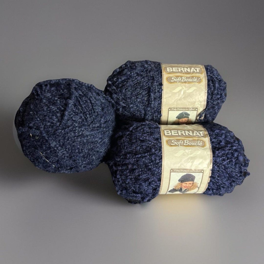 BERNAT Soft Boucle Yarn Blue Shades 22391 Discontinued Lot - Etsy
