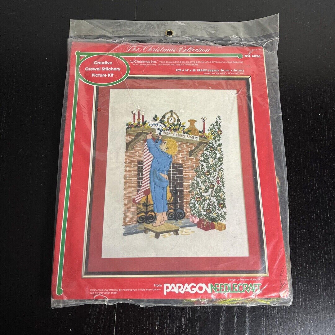 Vintage Paragon Crewel Stitchery Picture Kit Christmas Eve 6836 READ - Etsy
