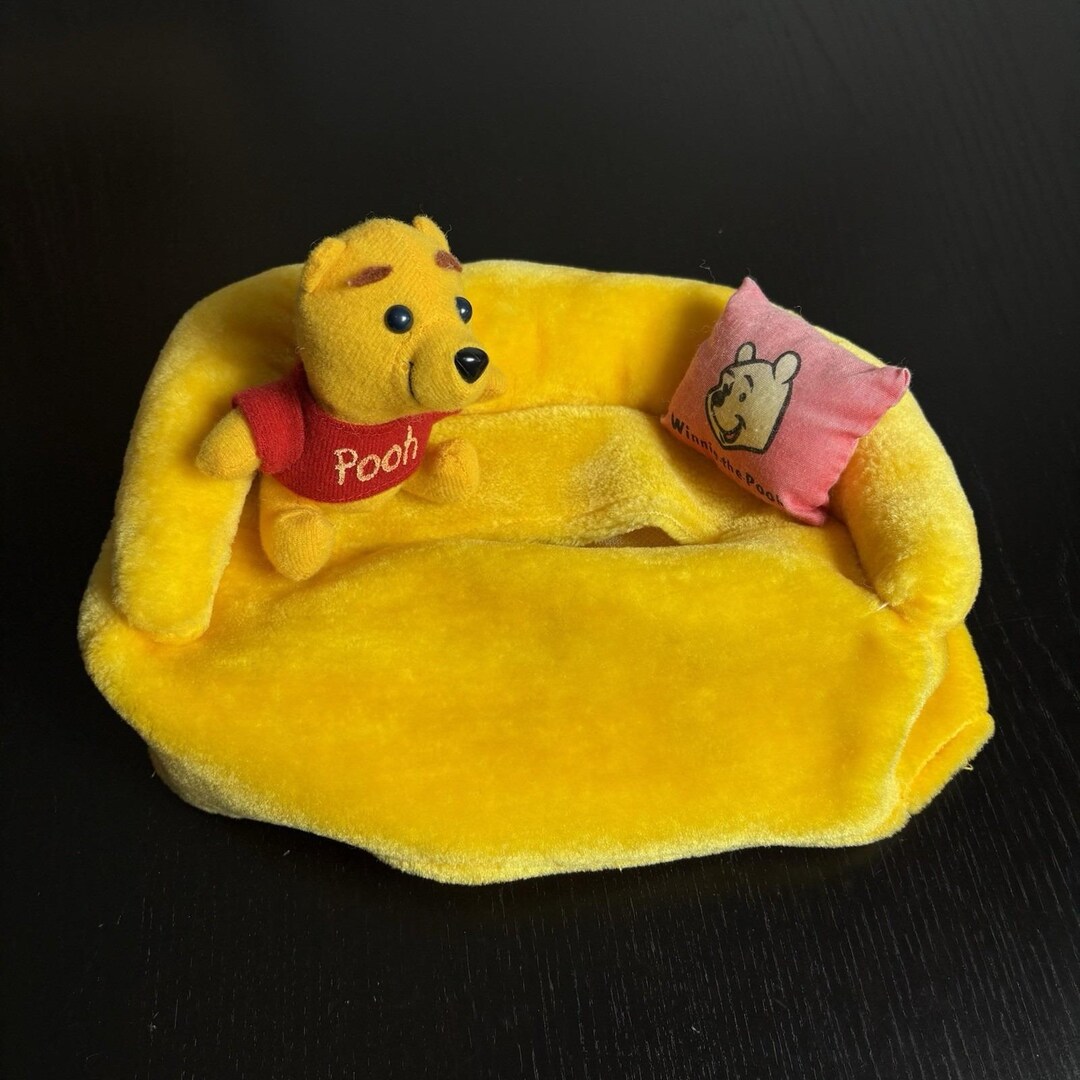 Vintage 90s WINNIE THE POOH Novelty Plush Couch Tissue Box Cover Yellow ...