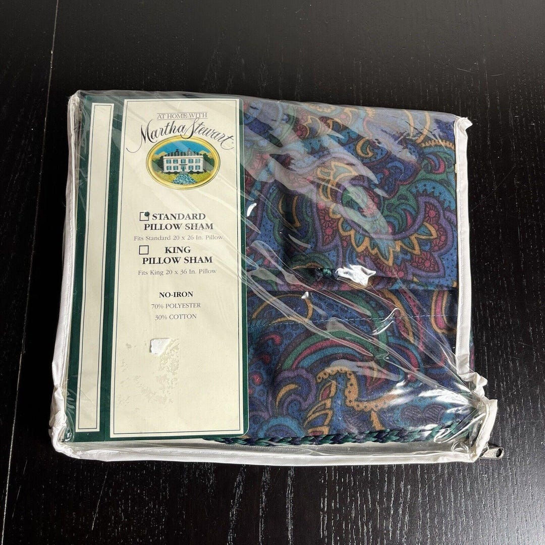 Vintage 90s Martha Stewart Standard Size Balmoral Pillow Sham Paisley ...