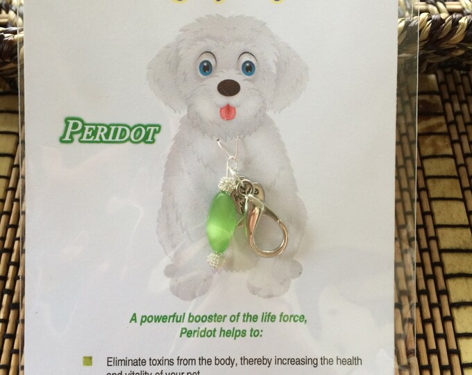 PERIDOT Healing Crystal Pet Charm, Healing Pet Charm, Crystals for Pets ...