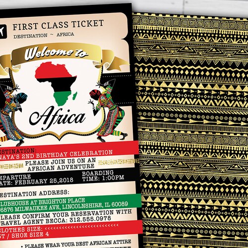 PASSPORT and TICKET Baby Shower Invitation Wakanda Africa - Etsy