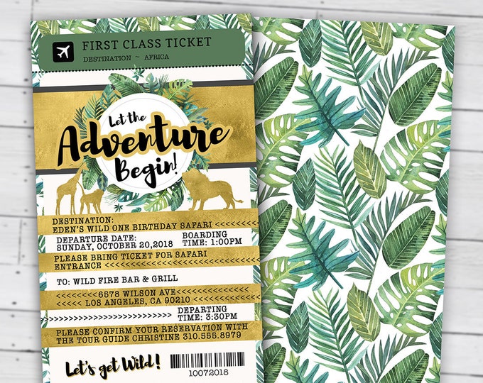 Passport Invitation, Jungle Invitation, Jungle Invite, Safari ...