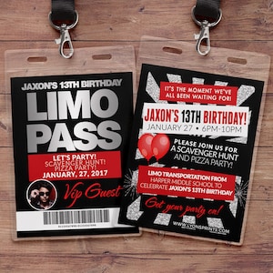 VIP PASS, Limo Pass, Bachelorette Party, 21st Birthday, Backstage Pass ...