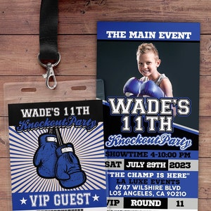 Boxing Ticket Invitation, Knockout Invite, Boxing Birthday Party ...