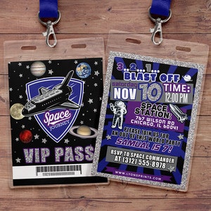 VIP Pass, Outer Space Invitation, Solar System Invitation, Solar System ...