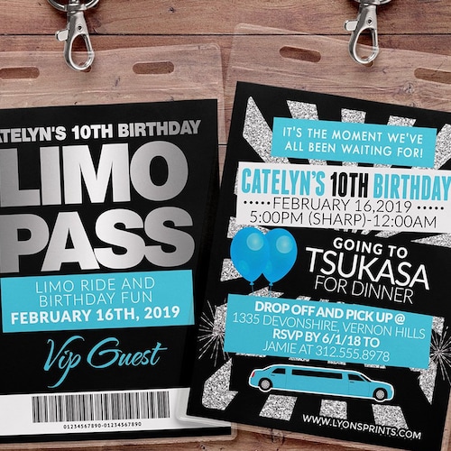 VIP PASS Limo Pass Birthday Party 21st Birthday Backstage - Etsy