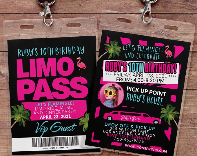 VIP PASS, Limo Pass, Birthday Party, Flamingle, Backstage Pass ...
