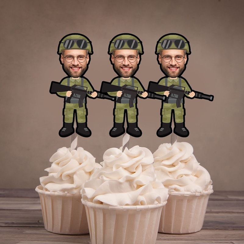 Army Cupcake Toppers - Etsy