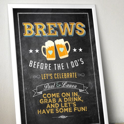 Party Welcome Sign Brew Before the I Do's Coed Wedding - Etsy