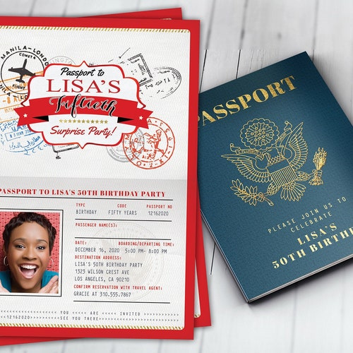 ANY AGE 40th 30th 50th 60th Birthday Invitation Travel - Etsy