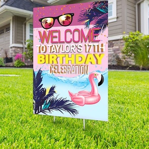 Pool Party Lawn Sign, Digital File Only, Yard Sign, Social Distancing ...
