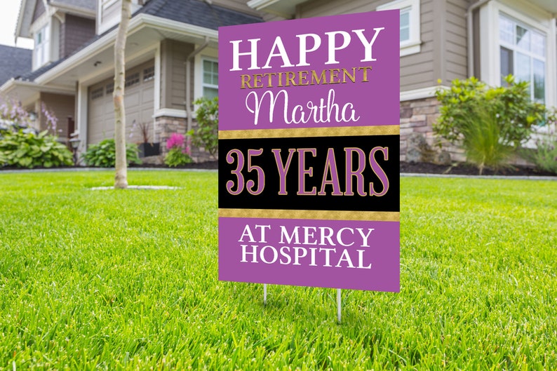 Retirement yard sign design Digital file only yard sign | Etsy