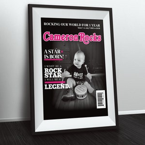 Rock Star Magazine Theme Birthday Poster, Boy Birthday, Rockstar, Baby ...