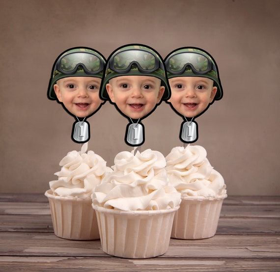 Soldier photo Cupcake Toppers Digital File - Military, Army, birthday ...