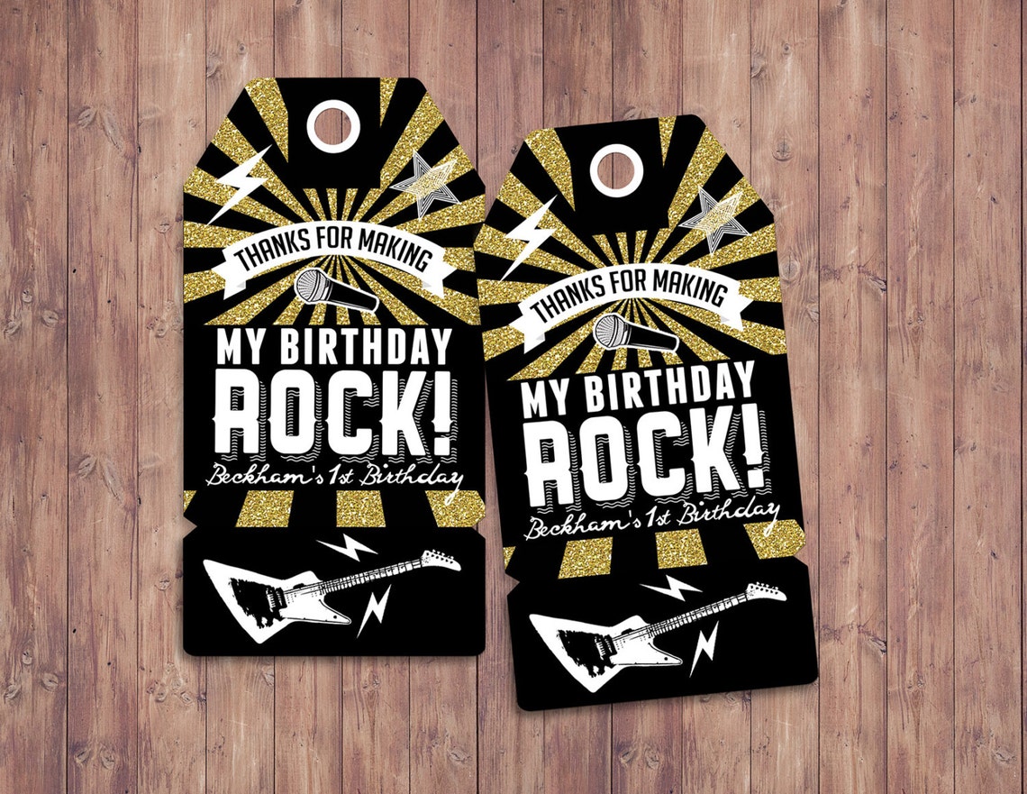 Party Favor Tag, Rockstar Birthday, Favor, Boy Birthday, Personalized ...