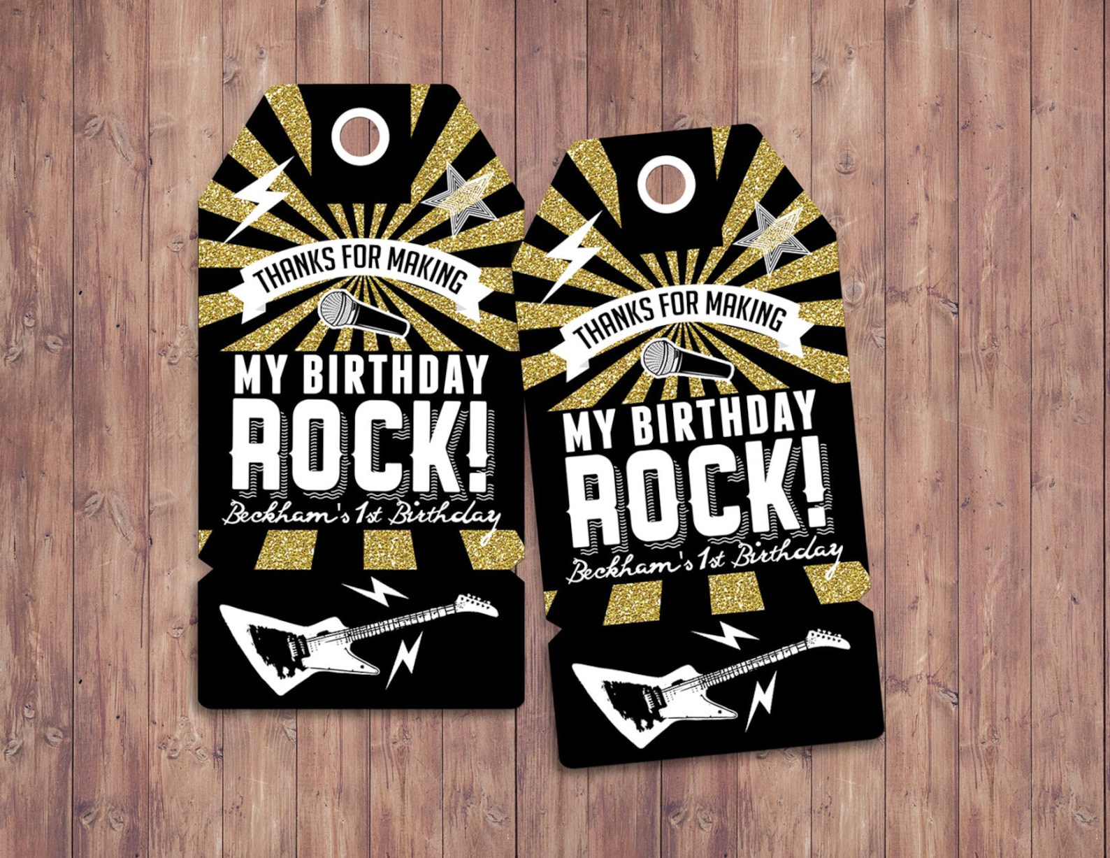 Party Favor Tag, Rockstar Birthday, Favor, Boy Birthday, Personalized ...