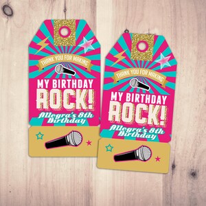 Party Favor Tag, Rock Star Birthday, Favor, Boy Birthday, Personalized ...