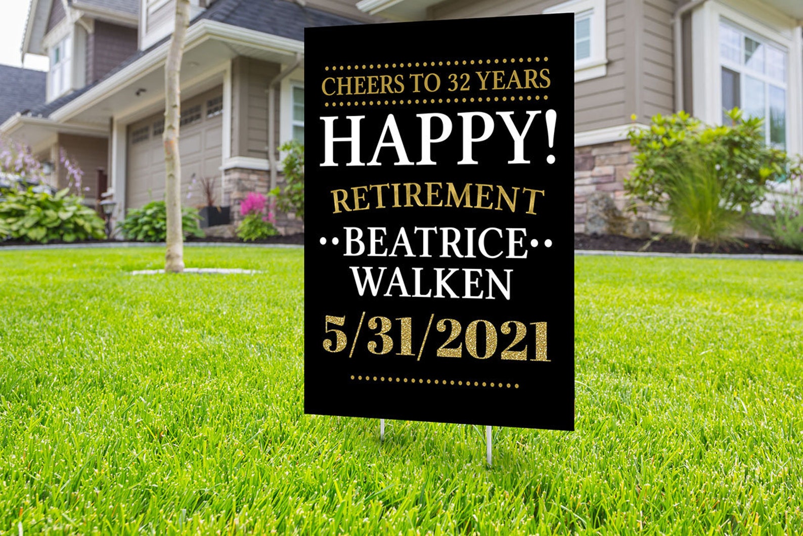 Retirement Lawn Sign Design, Digital File Only, Yard Sign, Retirement ...