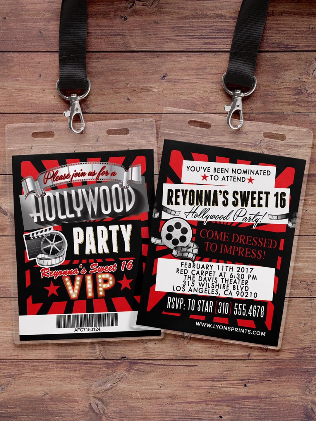 VIP Pass Birthday Invitation, Hollywood Birthday Invite, Red Carpet ...