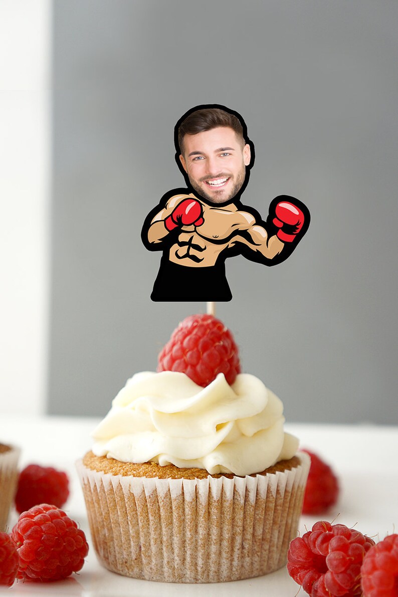Digital Photo Cupcake Toppers Boxing Party the Main Event - Etsy