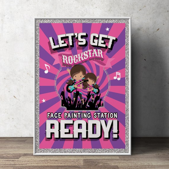 party sign, Pop Star party, Rock Star party, face painting, party ...
