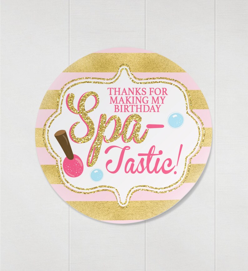 Spa Party Spa Labels Spa Birthday Sticker Mani Pedi - Etsy
