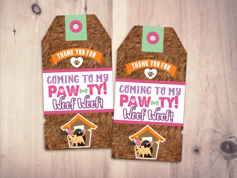 Puppy Party Favor Tags Puppy Paw-ty Paw Party Birthday - Etsy