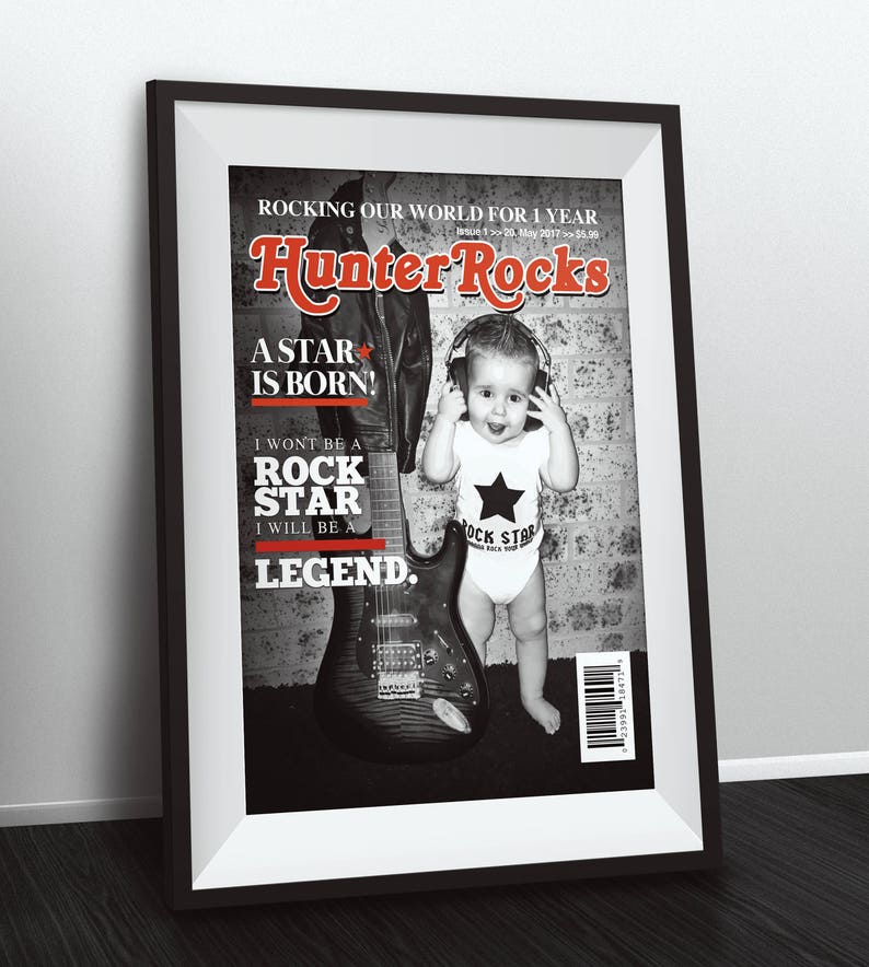 Rock Star Magazine Theme Birthday Poster, Boy Birthday, Rockstar, Baby ...