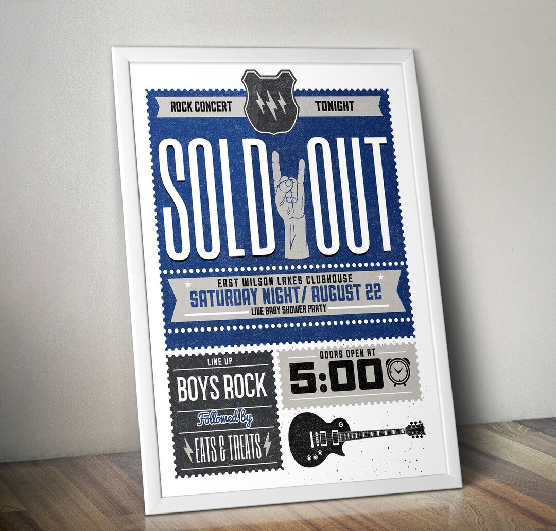 Rock Star theme poster, rockstar, baby shower, rock star party, pop ...
