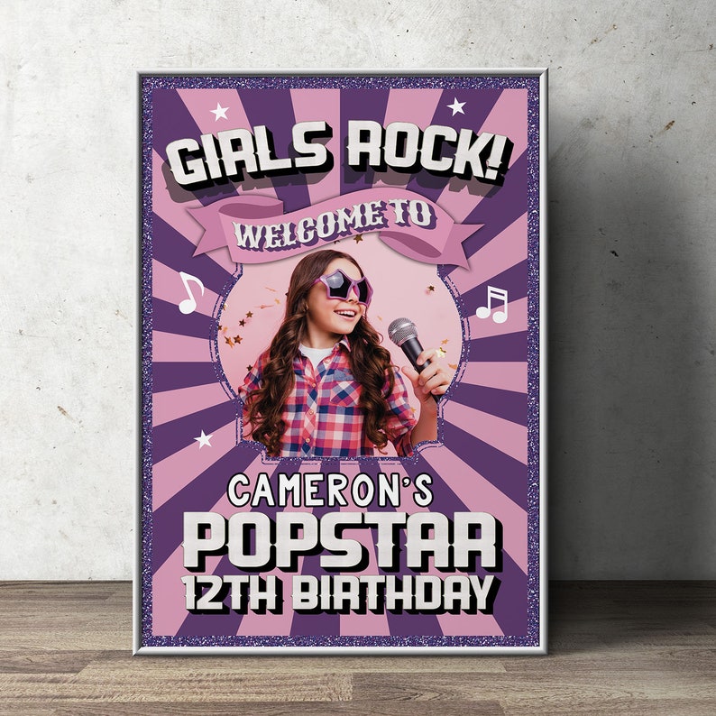 Welcome Party Sign, Pop Star Party, Rock Star Party, Baby Shower, Party ...