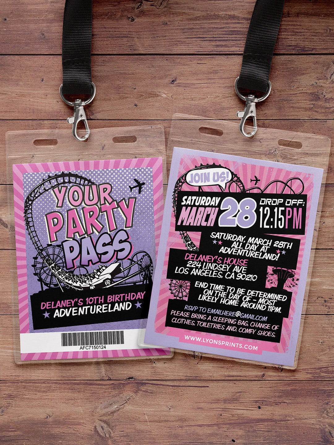 Amusement Park Party, Super Hero Party Invitation, Birthday Invitations ...