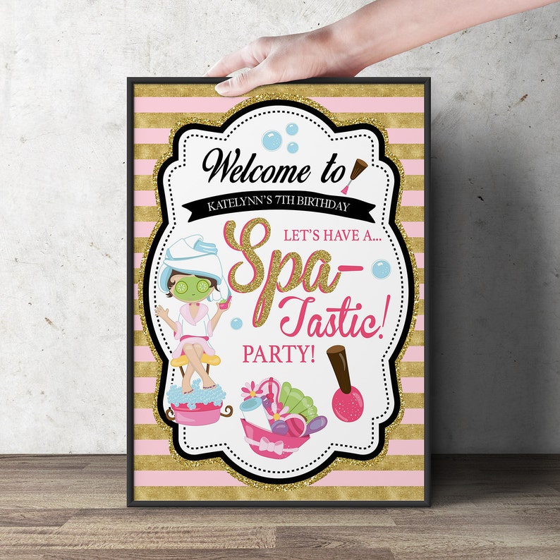 Spa Party Sign, Spa Party, Party Sign, Welcome Sign, Spa, Birthday ...