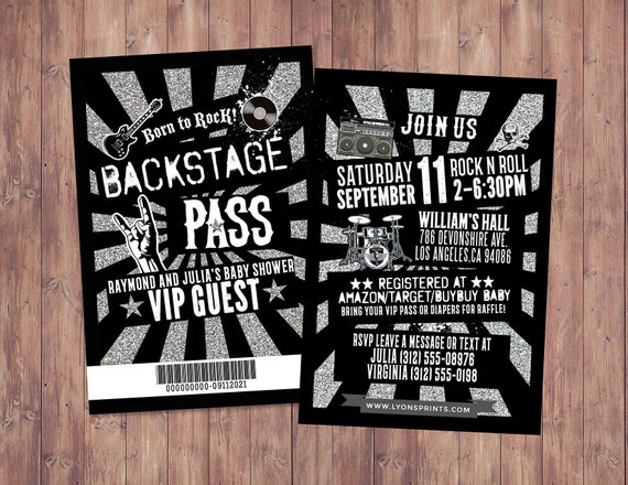 Punk Rock VIP PASS Backstage Pass Vip Invitation Baby - Etsy