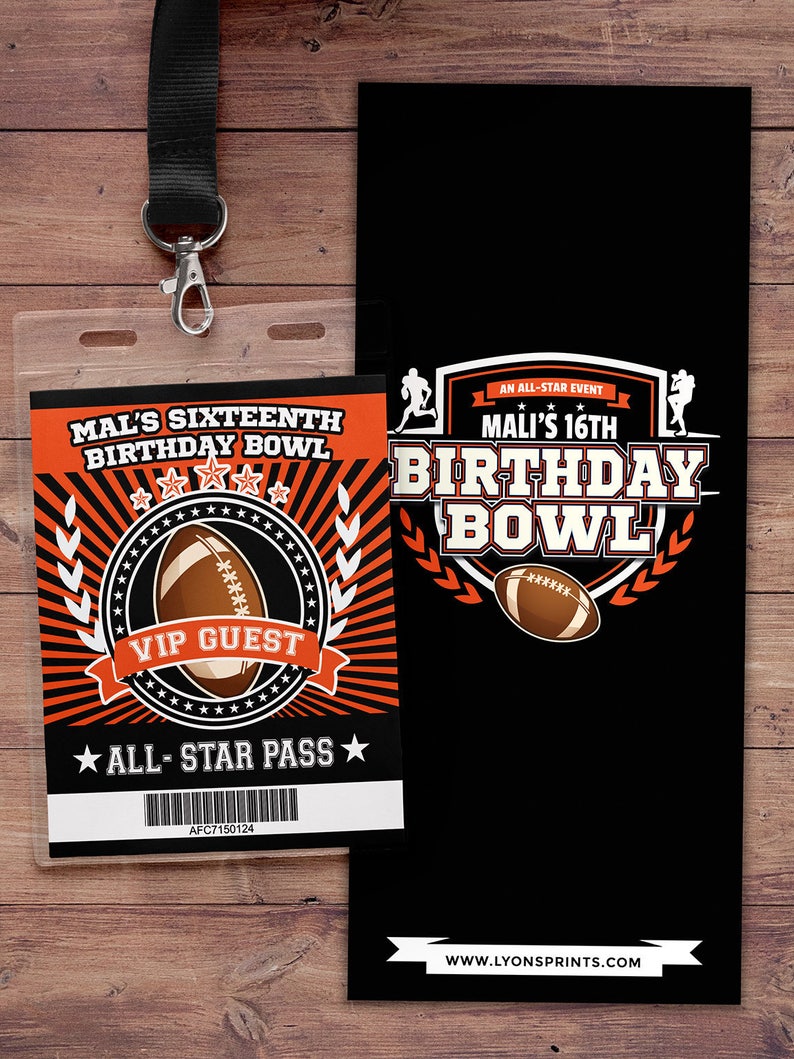 Football Ticket Invitation // All Star Birthday // VIP Pass - Etsy
