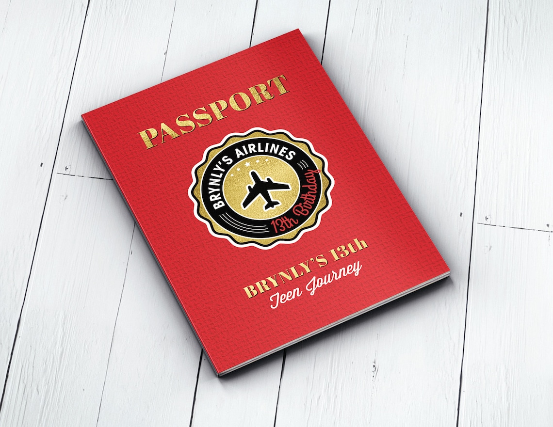 PASSPORT and TICKET Birthday Invitation, Travel Birthday Party ...