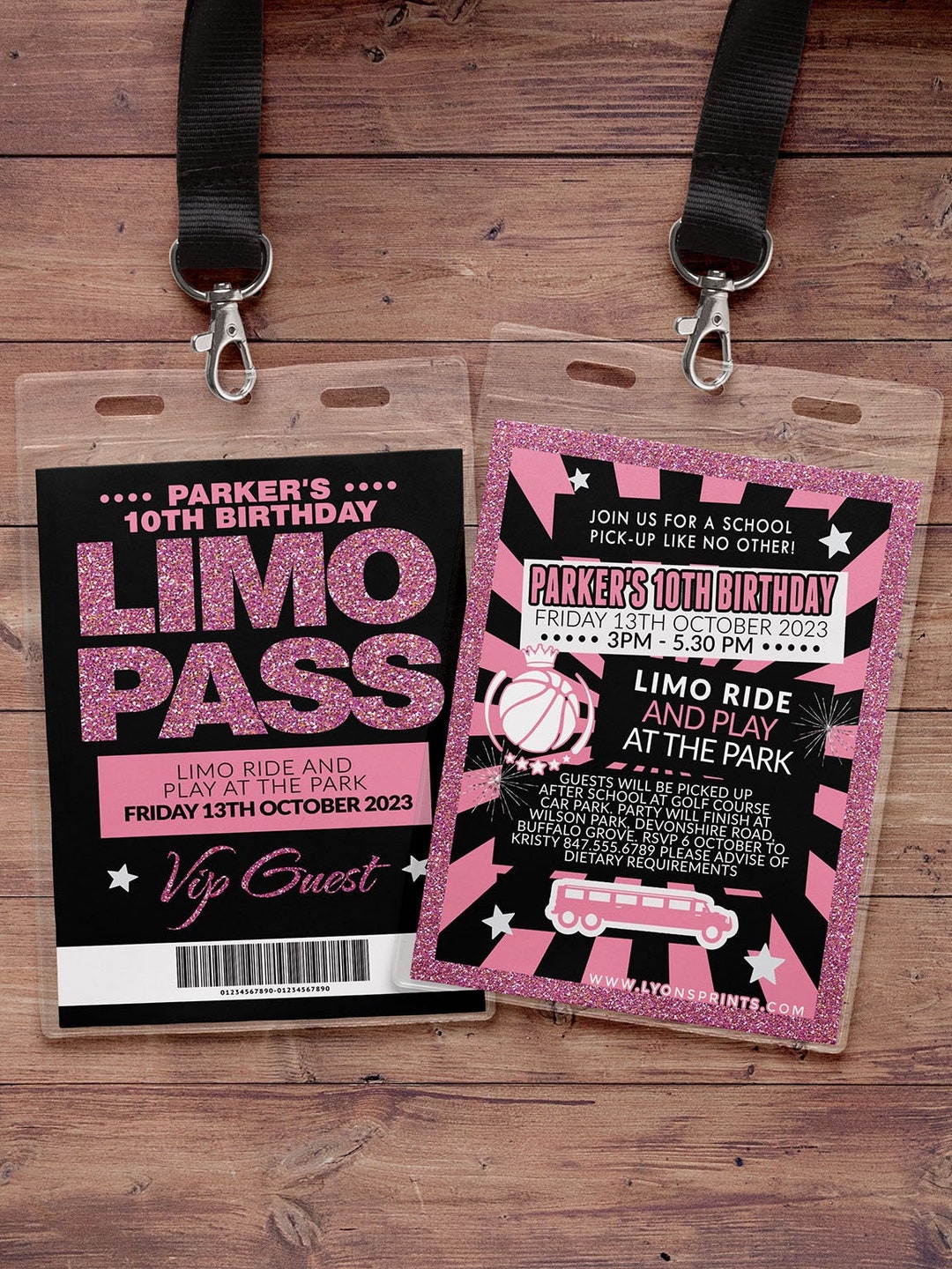 VIP Pass Invite, Limo Pass, Birthday Party, Party Bus, Backstage Pass ...