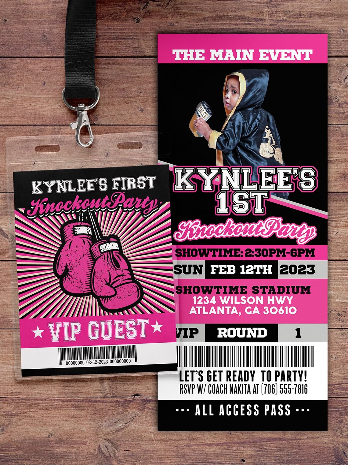Boxing Ticket Invitation Knockout Invite Boxing Birthday - Etsy