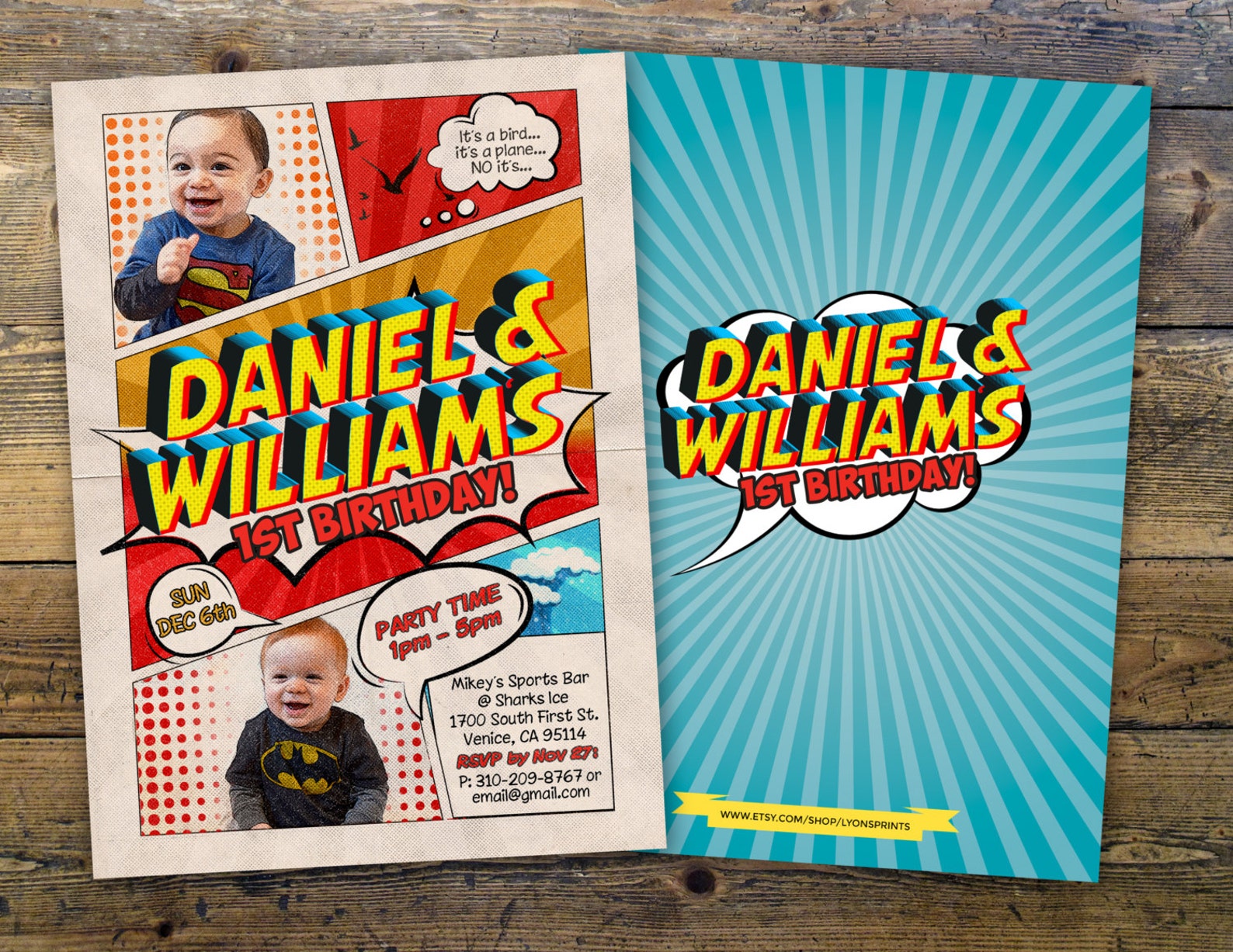 Comic Party Invitation / Boy Birthday Invitations / Sleepover | Etsy