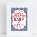 4 Nautical Baby Shower Signs, Navy Blue, White and Red, Printable ...