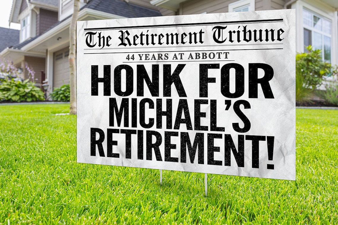 Retirement Yard Sign Design Digital File Only Yard Sign - Etsy