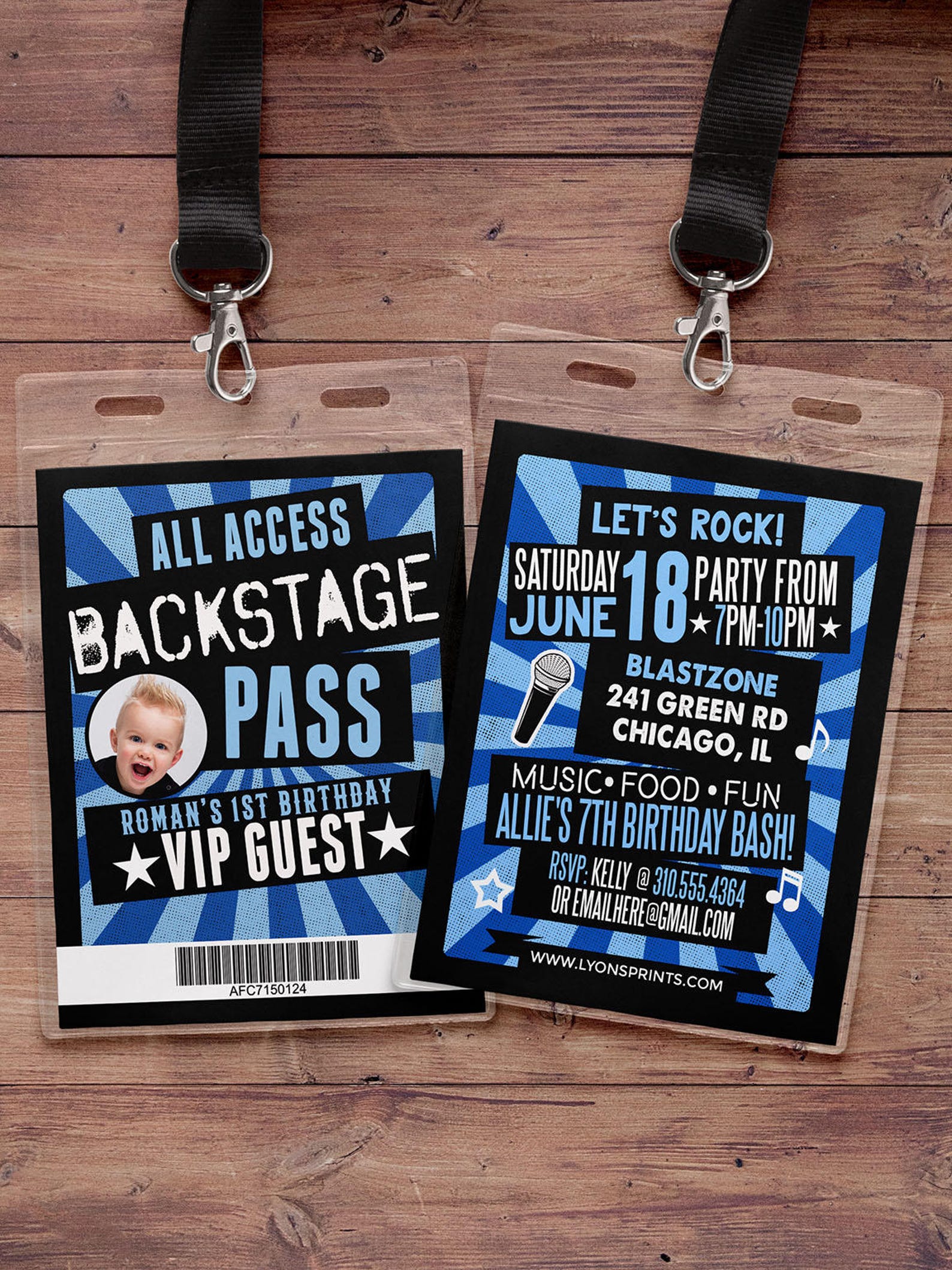 Birthday Invitation Rock Star VIP PASS Backstage Pass | Etsy