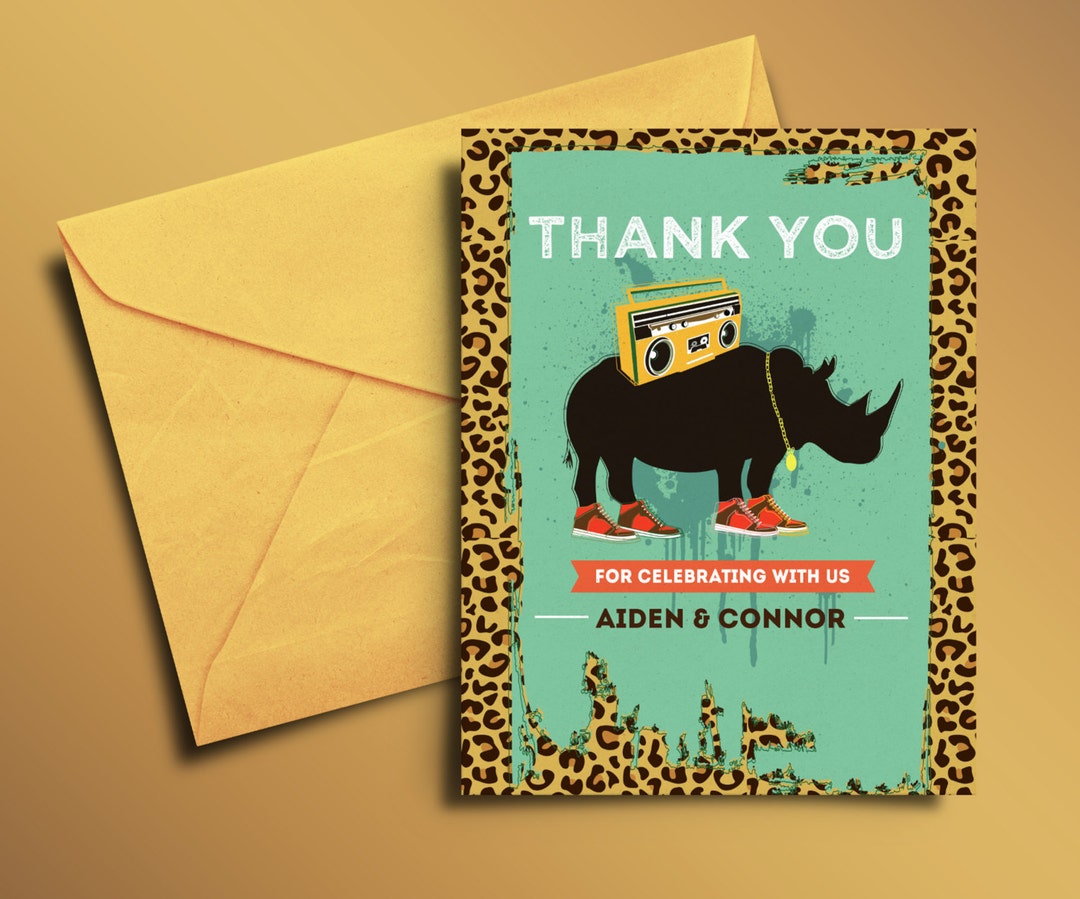 Thank You Card - Greeting Card - All Occasion Card - Safari Thank You ...