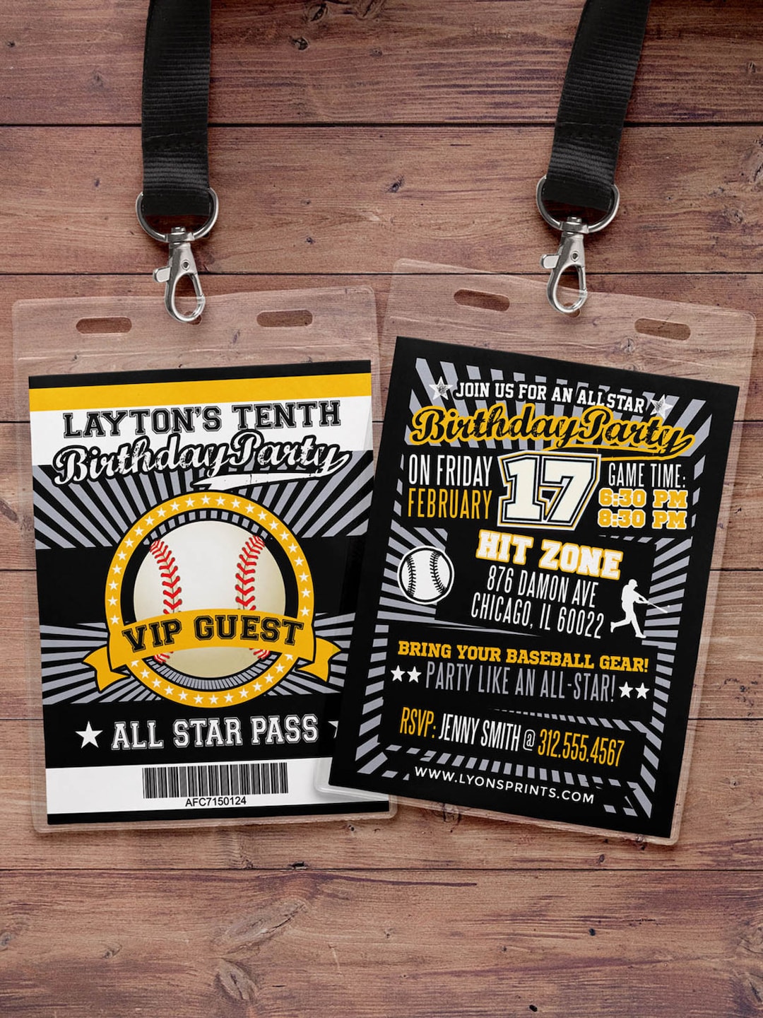 Baseball Ticket Invitation, All-star Birthday Invite, VIP Pass ...