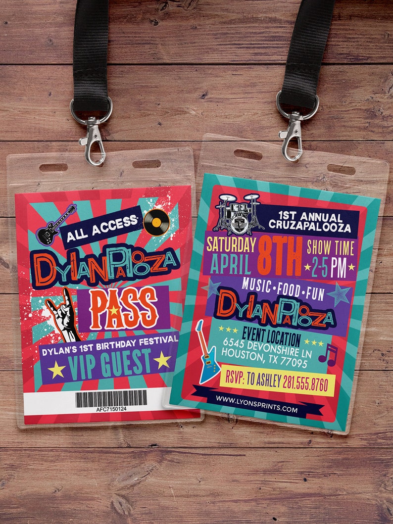 Rock Star, VIP PASS, Backstage Pass, Vip Invitation, Birthday, Pop Star ...