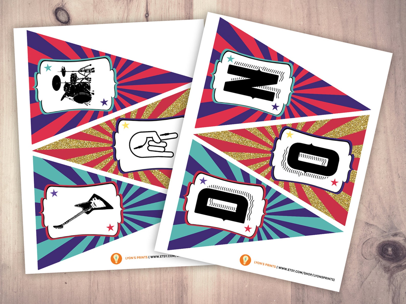 Rockstar Bunting, Personalized DIY Printable Pennant Banner, Baby ...