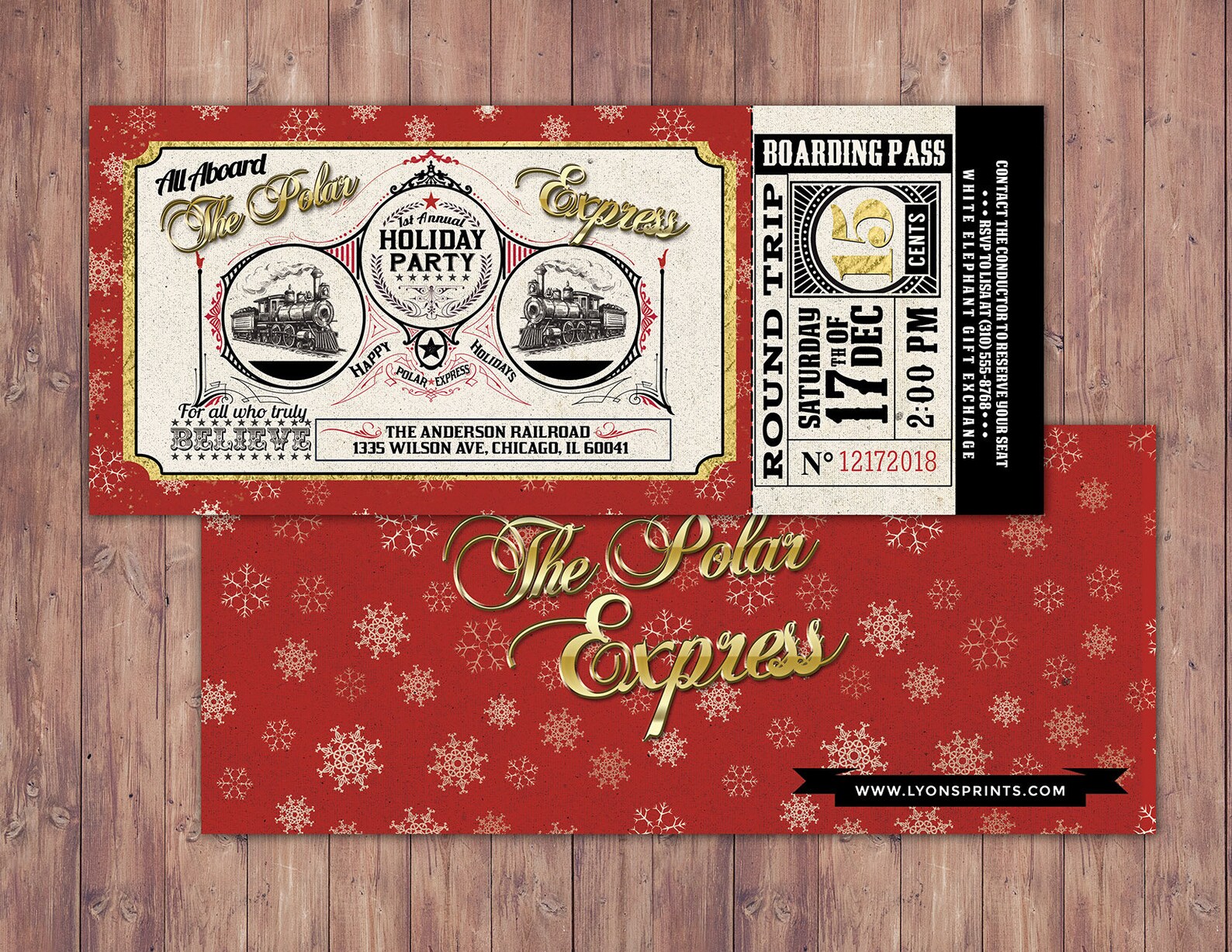 Polar Express HOLIDAY PARTY Invitation, Printable Holiday Party ...